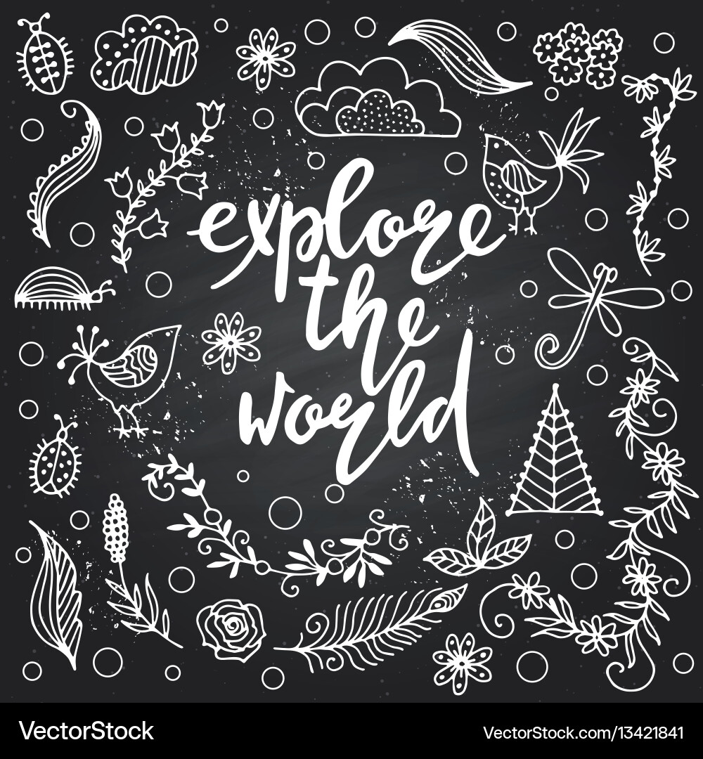 Hand drawn themed phrases modern style lettering Vector Image