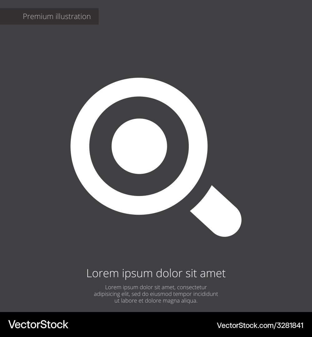 Magnifier eye premium icon white on dark Vector Image