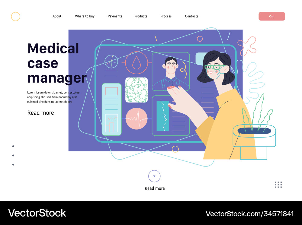 Medical insurance template - case manager Vector Image