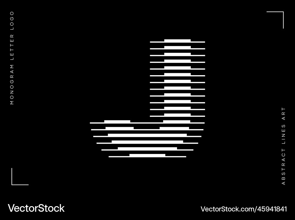 Monogram logo letter j lines abstract modern art Vector Image