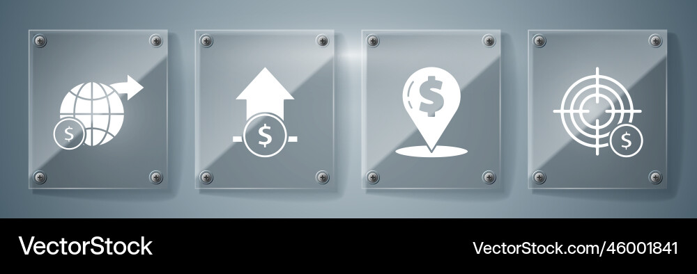 Set target with dollar symbol cash location pin Vector Image