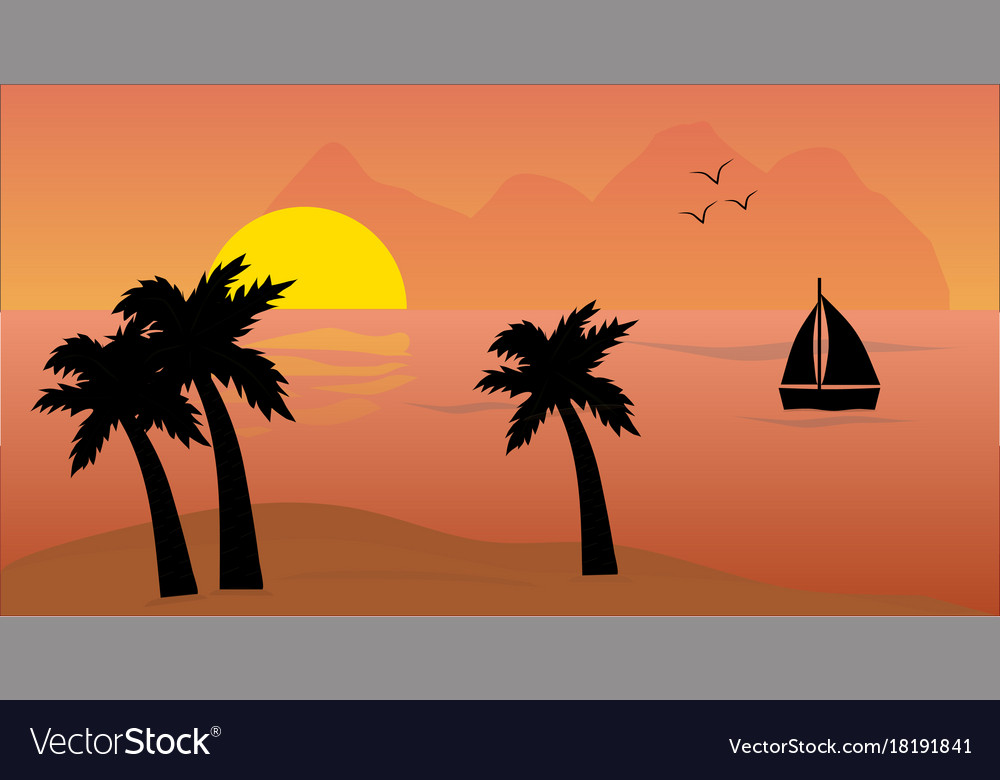 Sunset Royalty Free Vector Image - VectorStock
