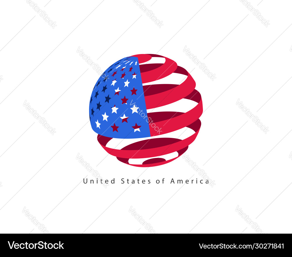 Usa flag style design element logo template Vector Image