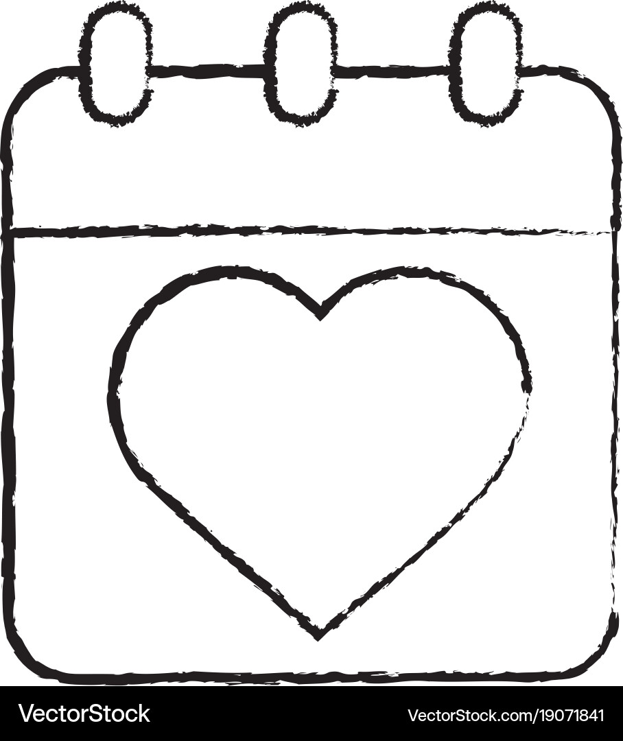 Valentines day celebration calendar romantic date Vector Image