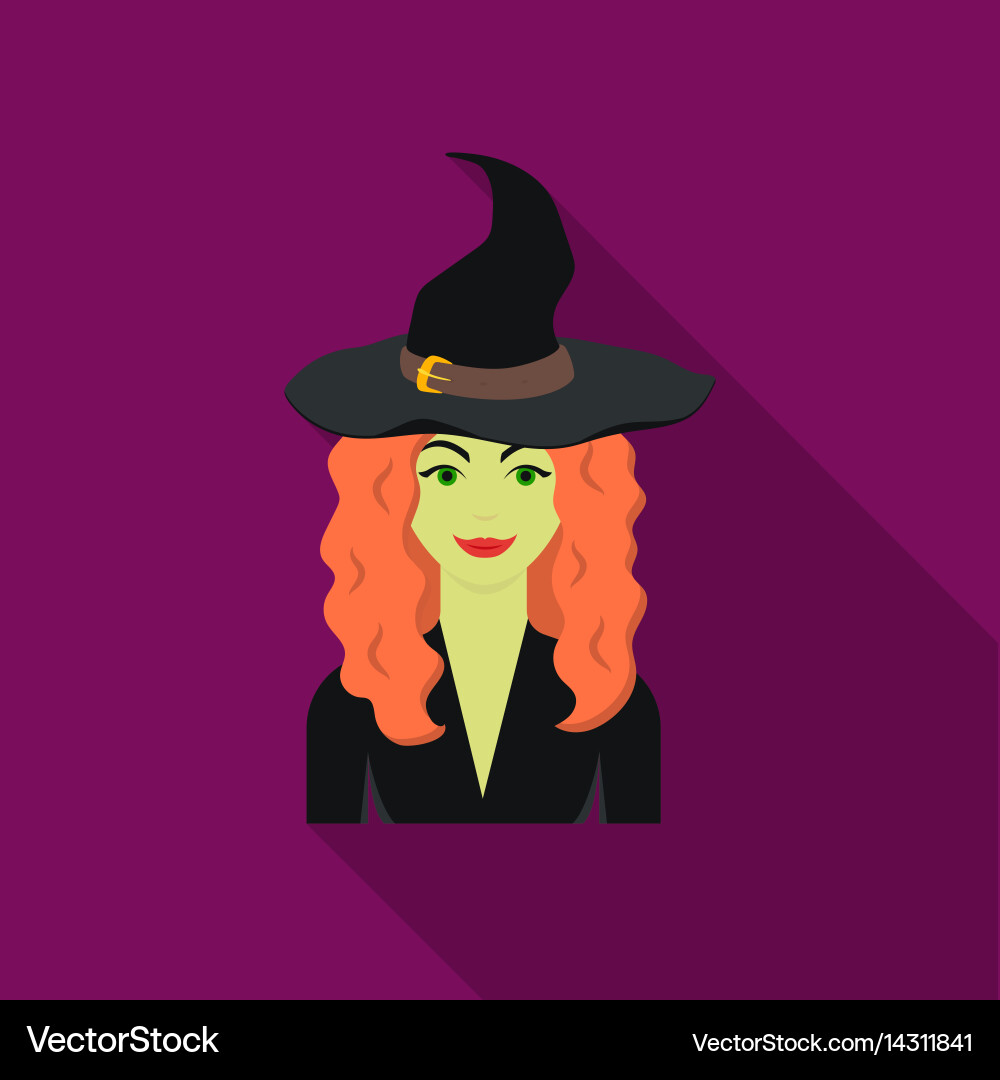 Witch icon in flate style isolated on white Vector Image
