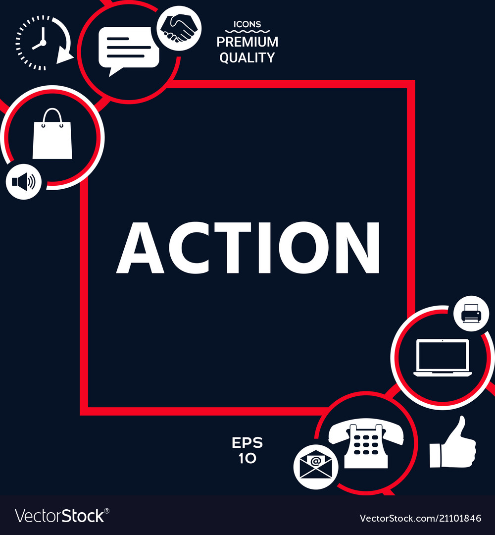 Action button symbol Royalty Free Vector Image