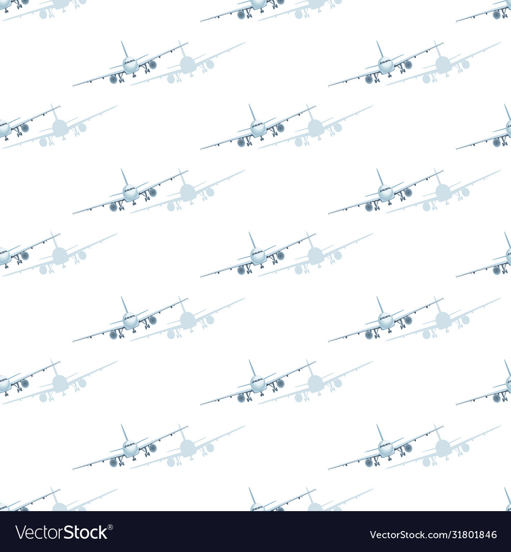Airplane pattern flat Royalty Free Vector Image