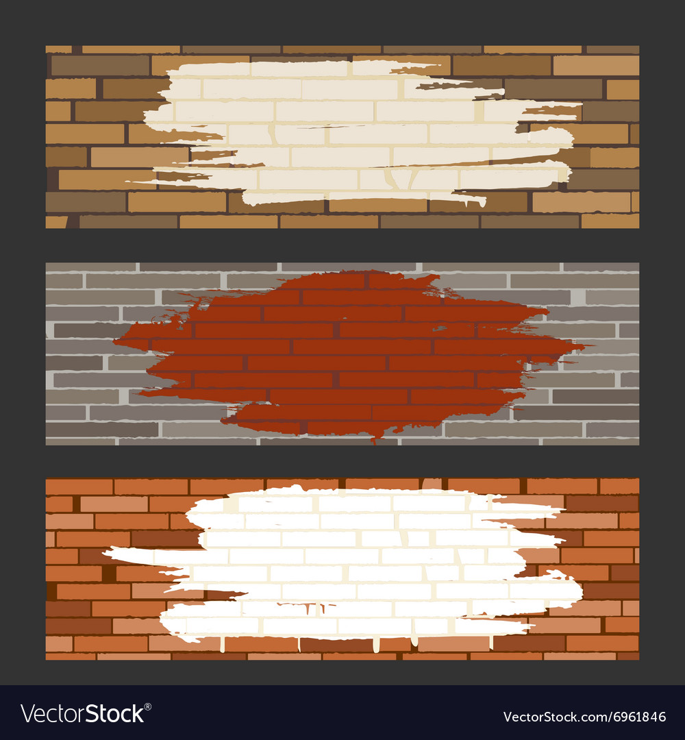 Brick wall set Royalty Free Vector Image - VectorStock