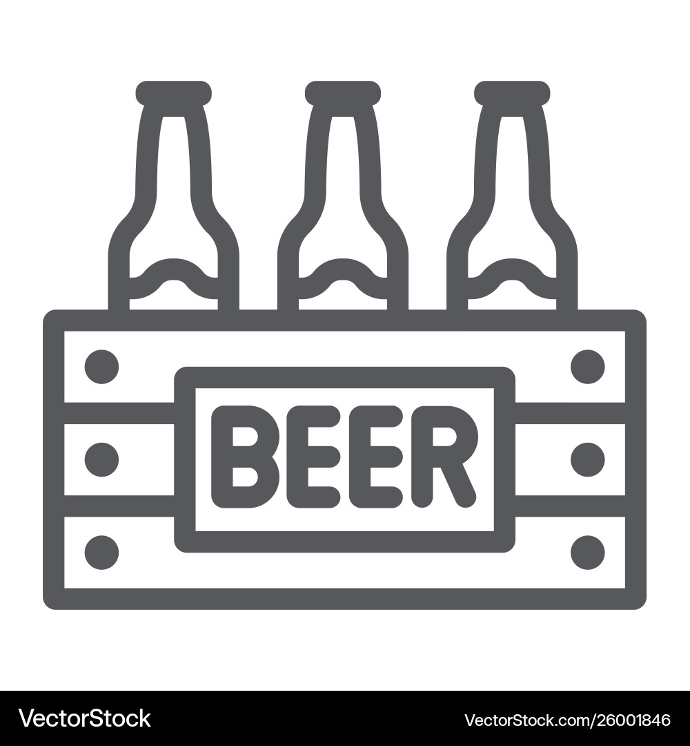 Case beer line icon alcohol and drink pack Vector Image