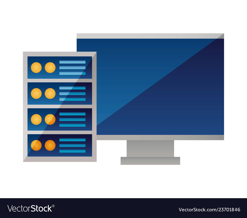 Computer monitor and case Royalty Free Vector Image