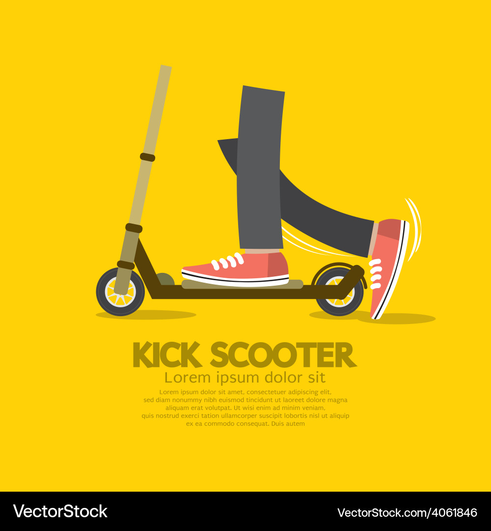 Flat design kick scooter Royalty Free Vector Image