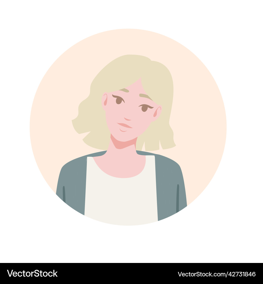 Flat portrait avatar icon for social platforms Vector Image