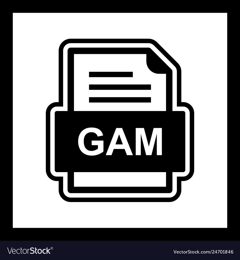 Gam file document icon Royalty Free Vector Image