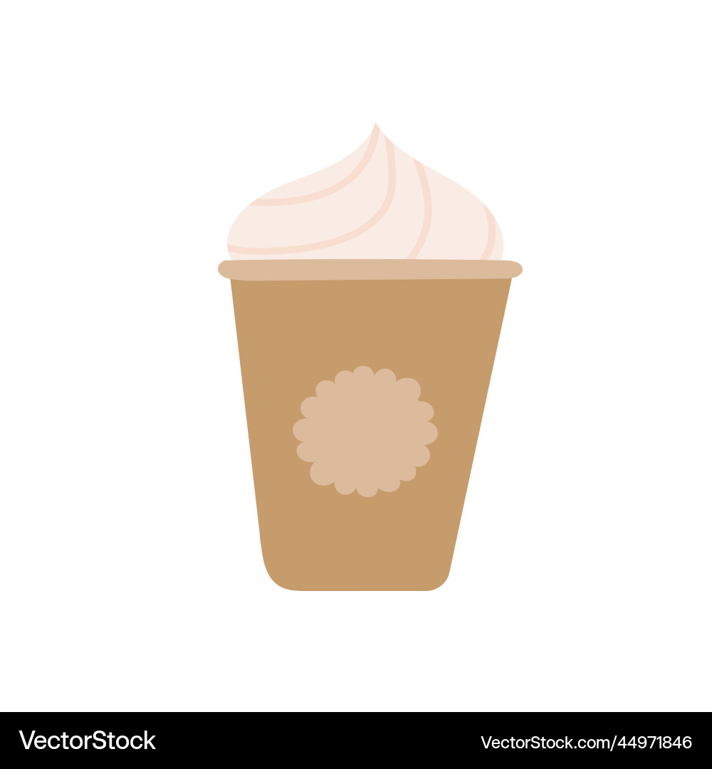 Hand drawn of paper cup with ice Royalty Free Vector Image
