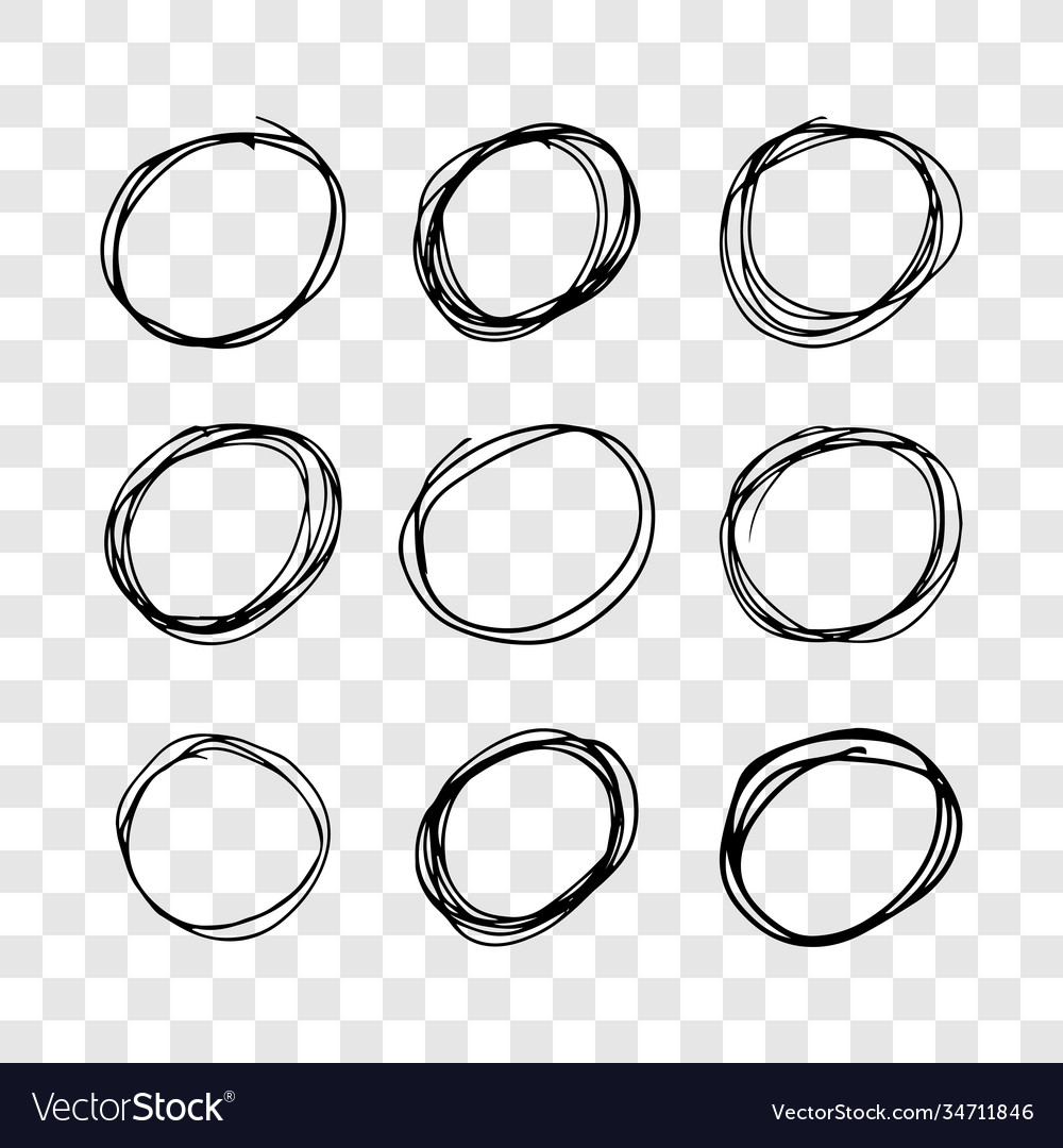 Hand drawn scribble circle Royalty Free Vector Image