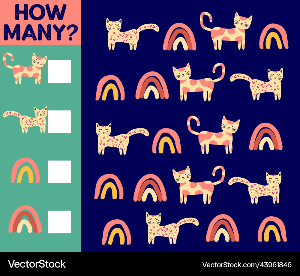 How many cat game for children printable worksheet