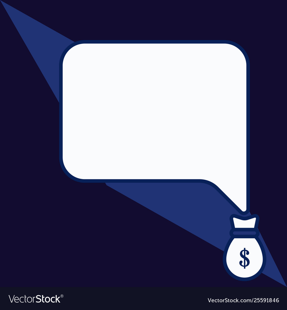 Isolated front view speech bubble pointing down Vector Image