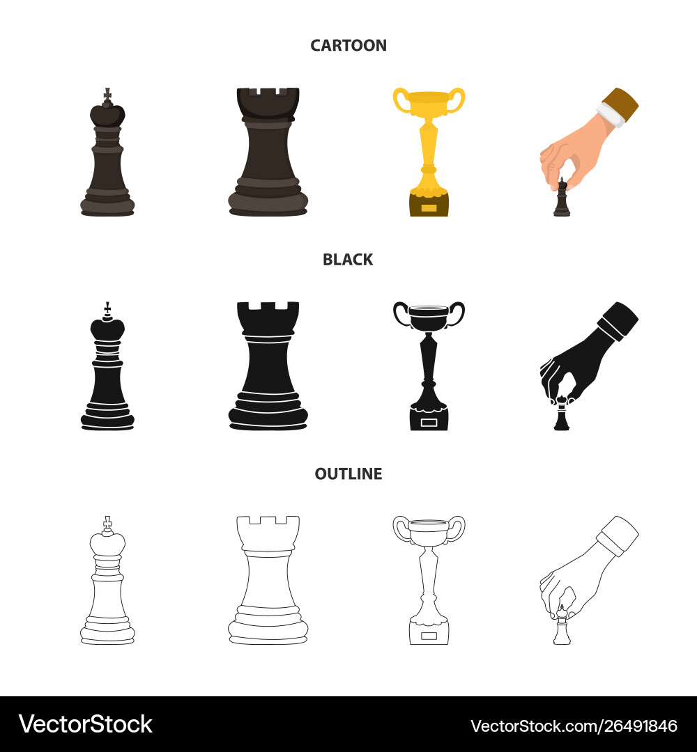 Isolated object checkmate and thin symbol set Vector Image