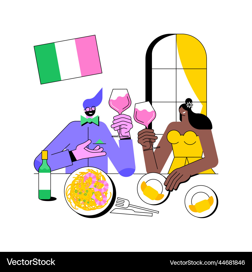 Italian restaurant isolated cartoon Royalty Free Vector