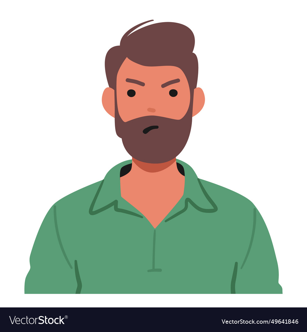 Man scowls eyebrows furrowed lips downturned Vector Image Man scowls eyebrows furrowed lips downturned Vector Image