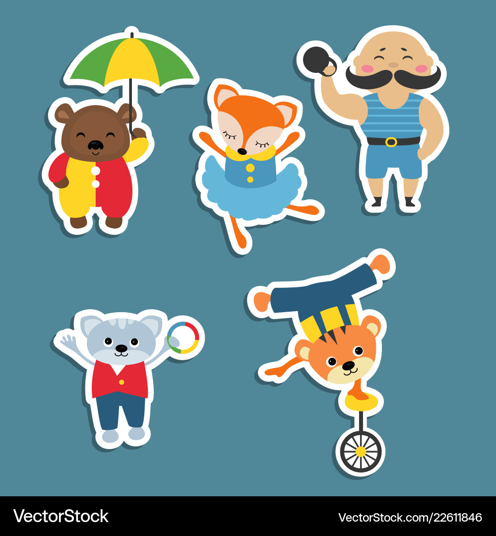 Set of circus animals Royalty Free Vector Image