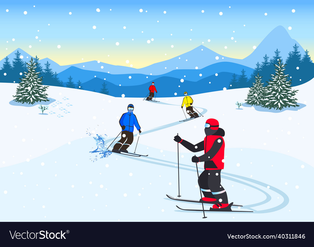 Skiing Royalty Free Vector Image - VectorStock