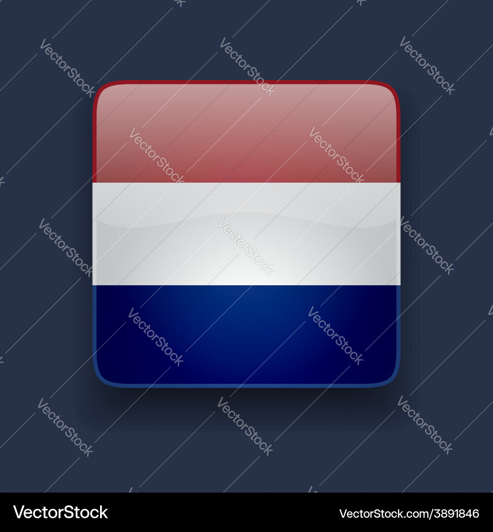 Square icon with flag of netherlands Royalty Free Vector
