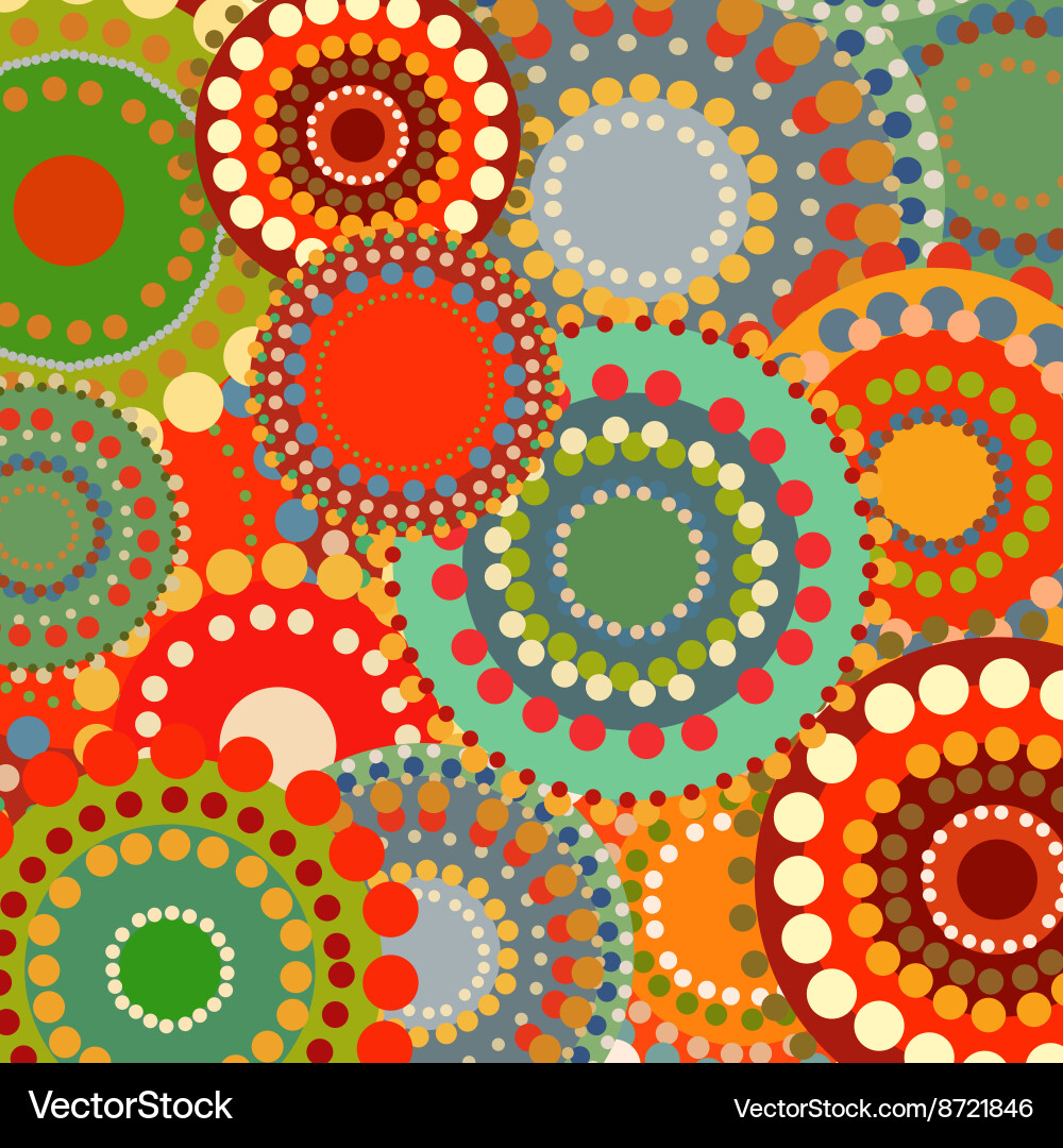 Textile color retro background ornament circles Vector Image