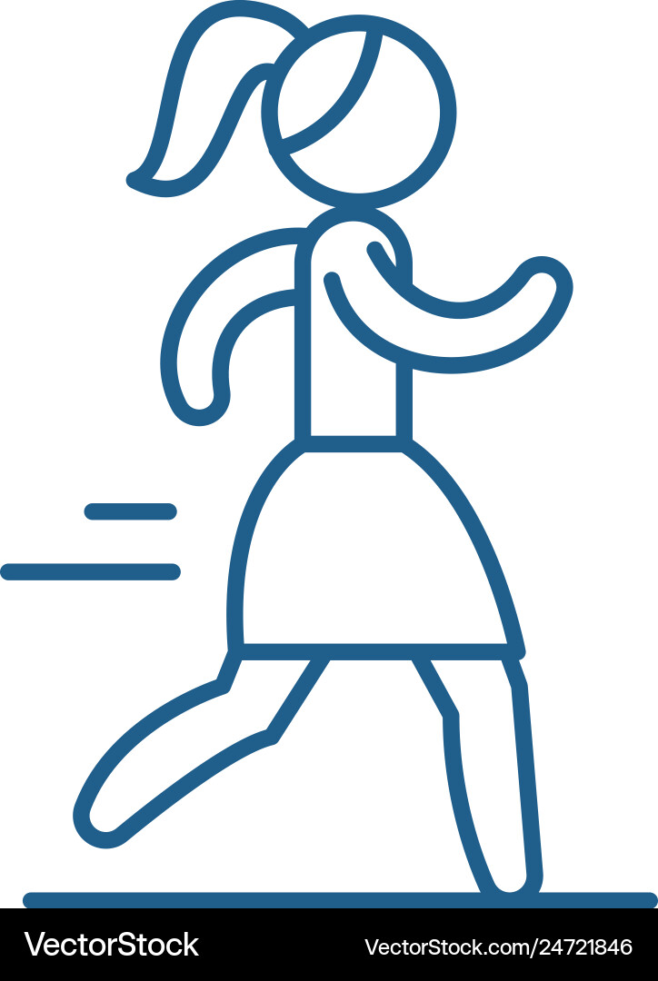 Woman running line icon concept running Royalty Free Vector