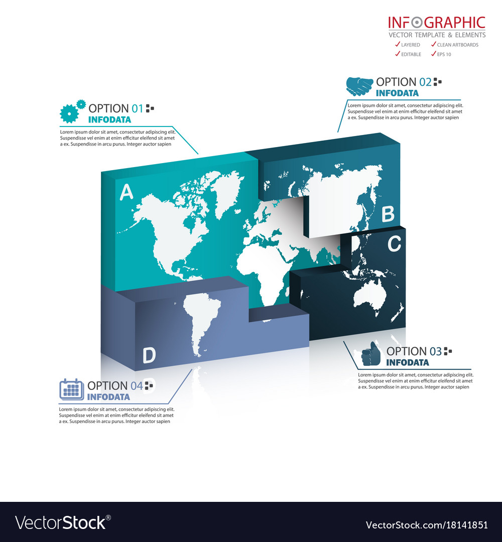 3d creative business infographics set element Vector Image