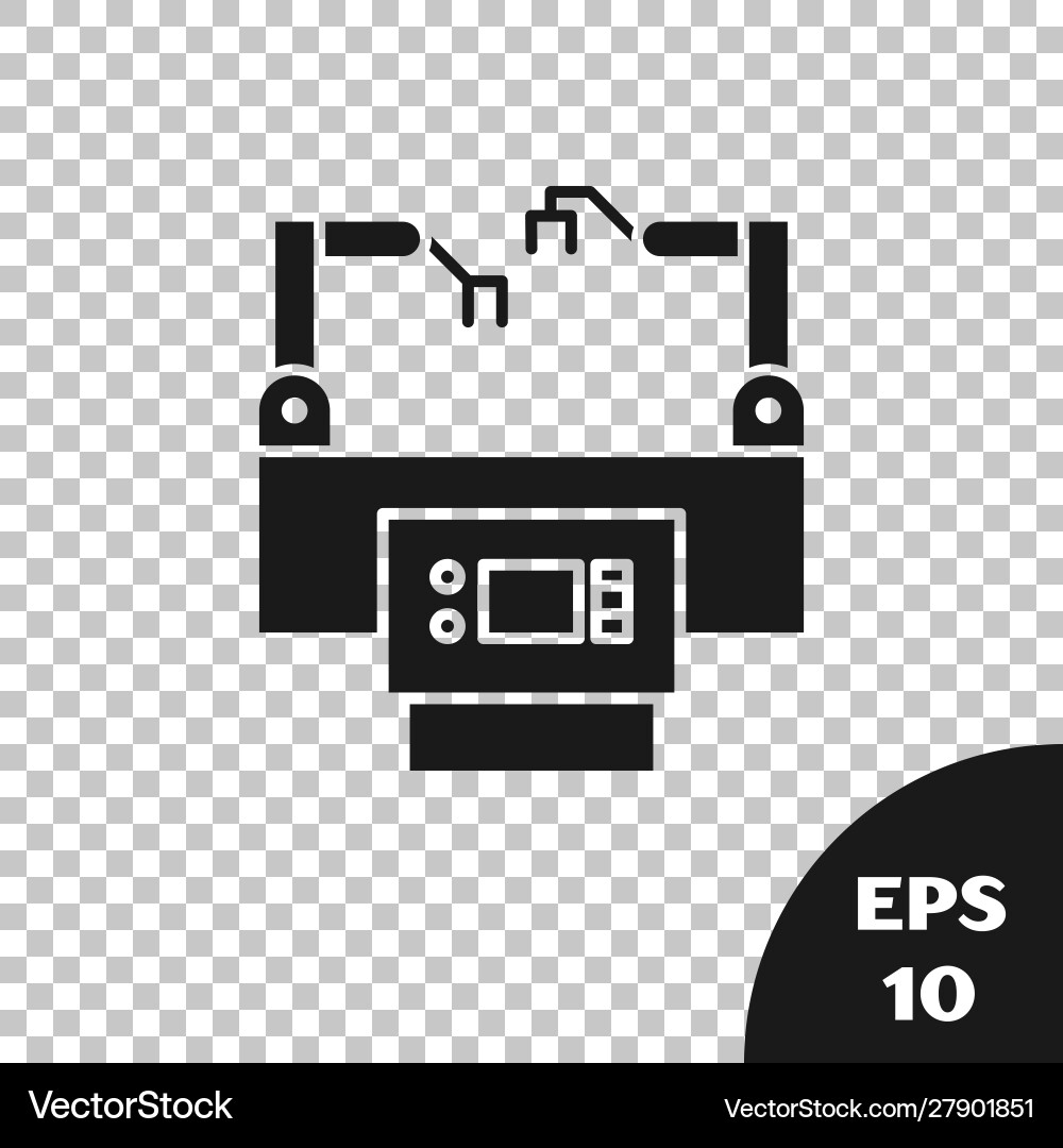 Black assembly line icon isolated on transparent Vector Image