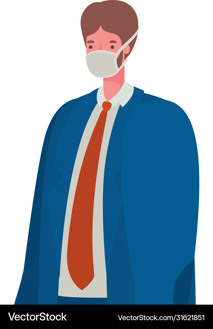 Businessman with mask design Royalty Free Vector Image