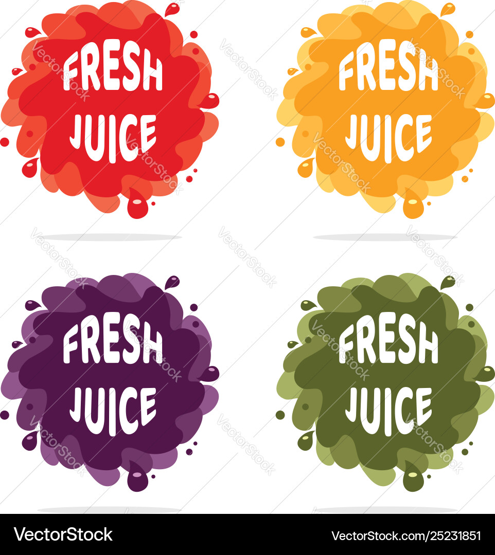 Colorful juice splash isolated backgrounds Vector Image