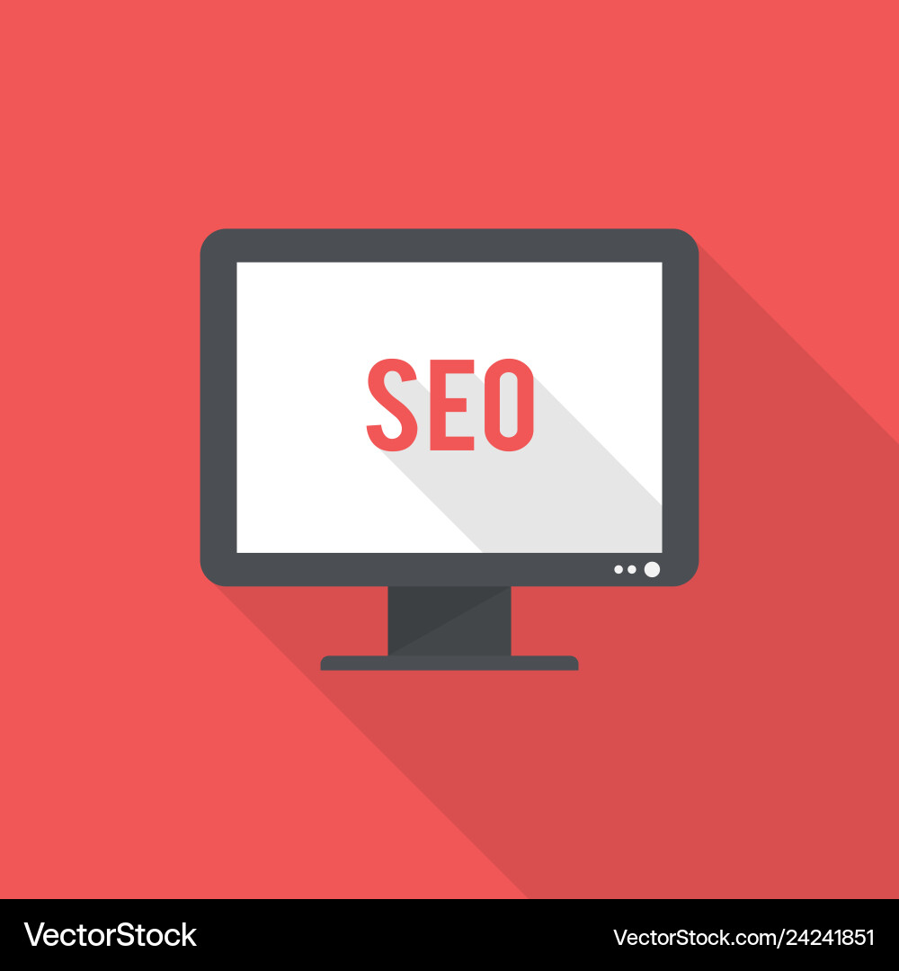 Desktop seo icon set great flat icons Royalty Free Vector