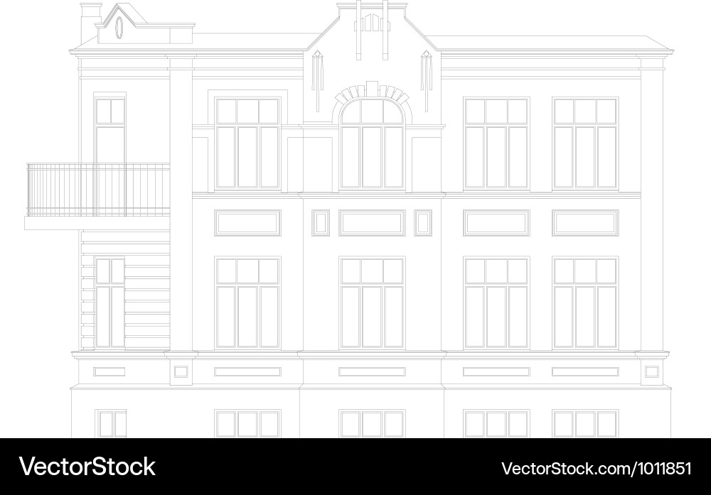 Facade of the building Royalty Free Vector Image