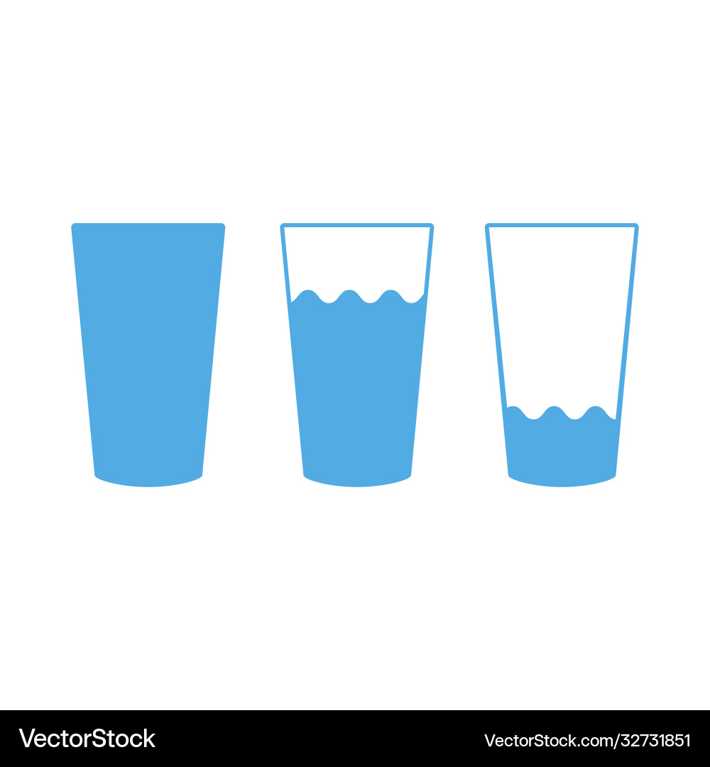 Glass water isolated icon Royalty Free Vector Image