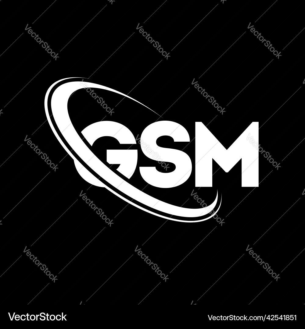 Gsm logo letter letter logo design Royalty Free Vector Image