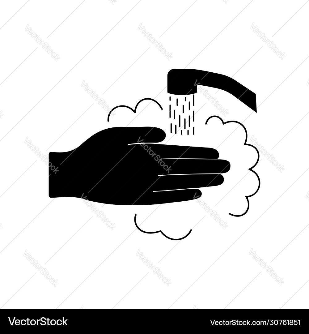 Hash your hands symbol hand hygiene from bacteria Vector Image