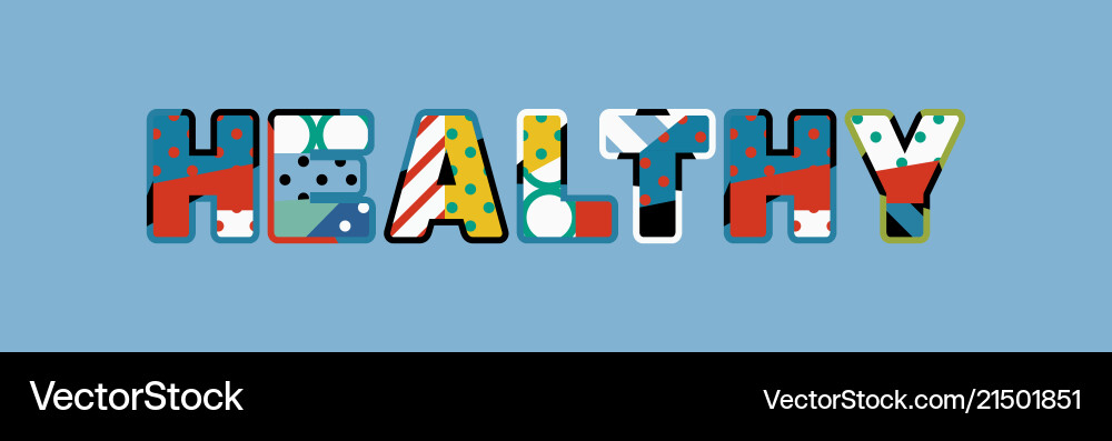Healthy concept word art Royalty Free Vector Image