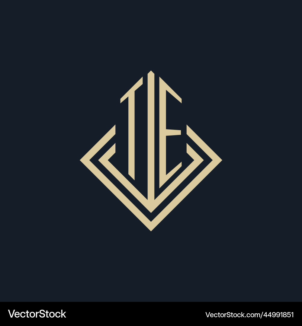 Initials te logo rhombus lines shape style luxury Vector Image