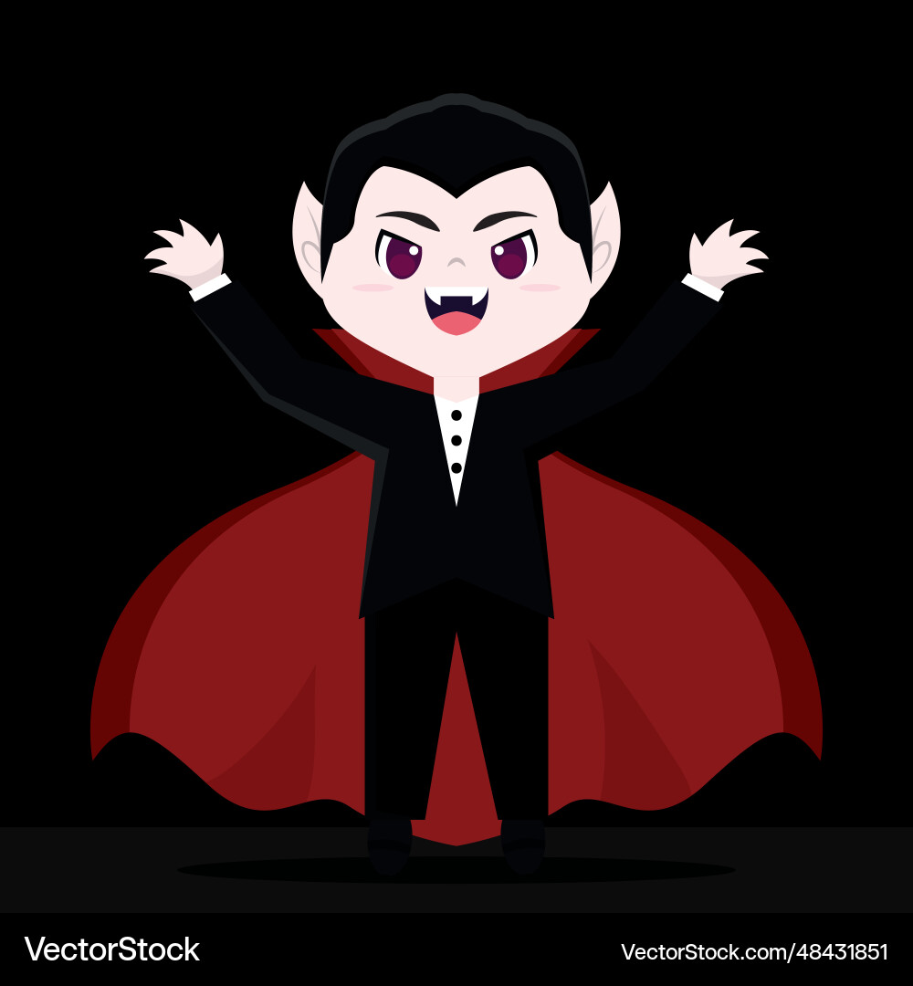 Isolated cute vampire character happy halloween Vector Image