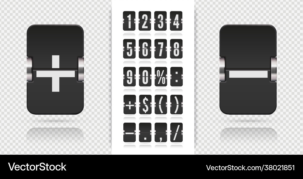 Old time meter numbers and symbols Royalty Free Vector Image