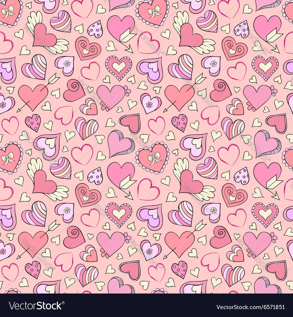 Pattern with hearts Royalty Free Vector Image - VectorStock