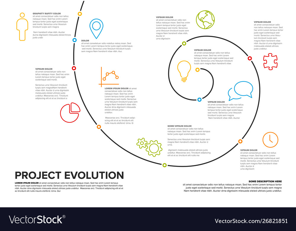 Project evolution timeline template Royalty Free Vector