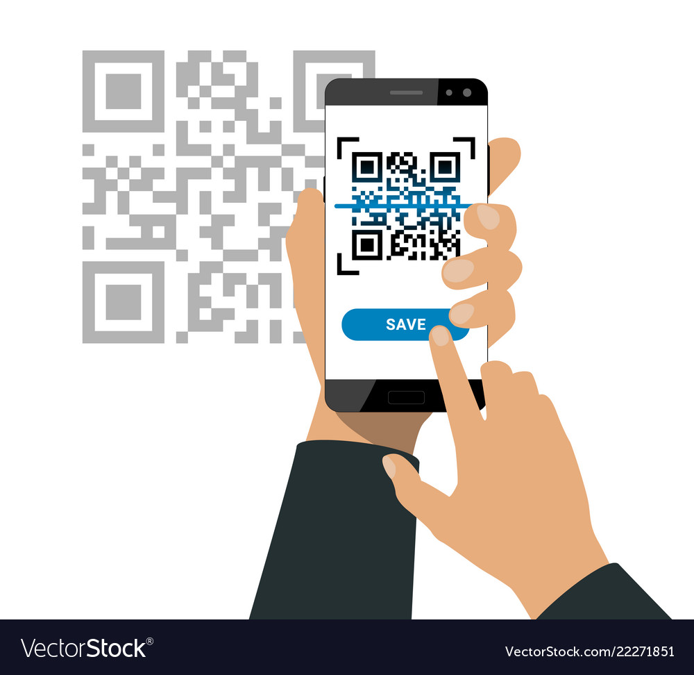 Scanning qr code Royalty Free Vector Image - VectorStock