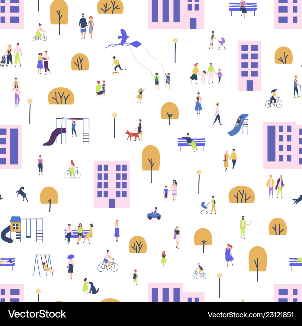 Seamless pattern with men and women walking Vector Image