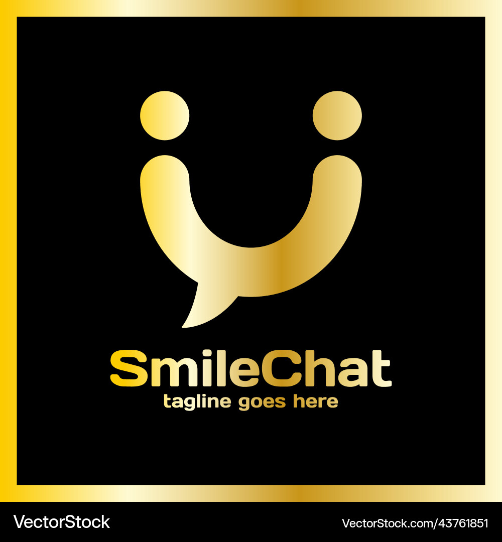 Smile chat logo - happy people Royalty Free Vector Image