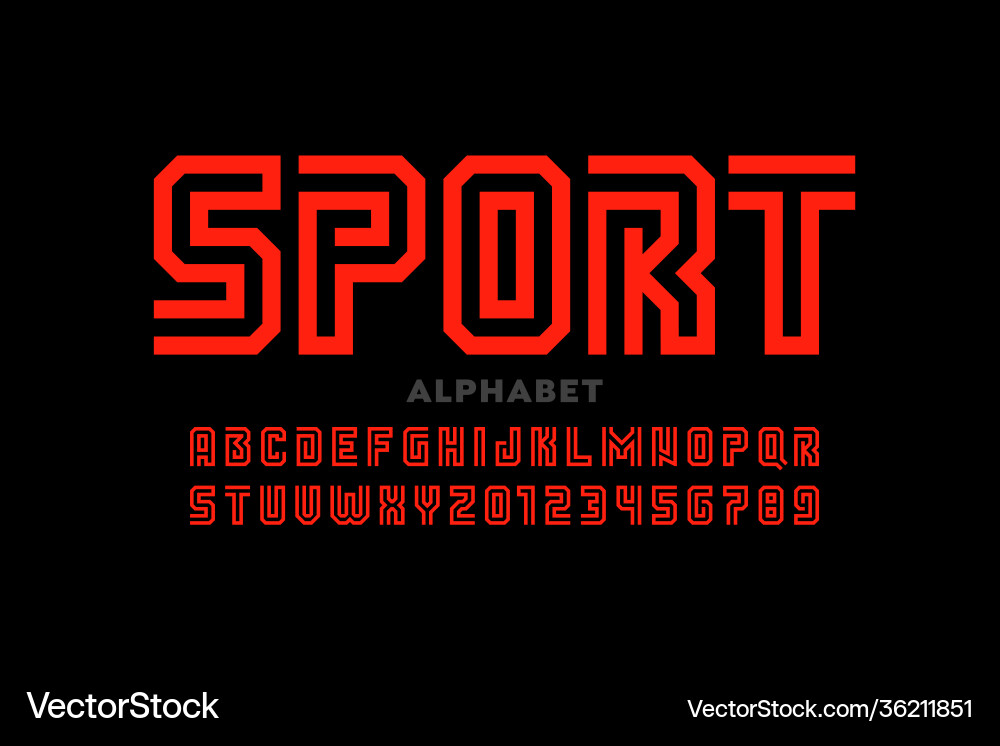 Sport style font design Royalty Free Vector Image