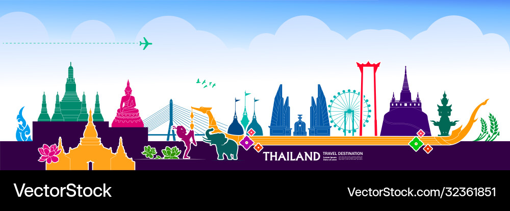Thailand travel destination Royalty Free Vector Image
