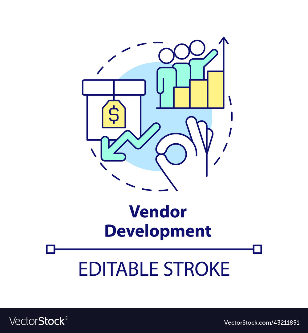 Vendor development concept icon Royalty Free Vector Image